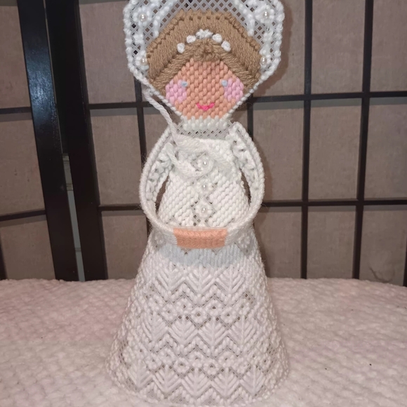 Holiday | Handcrafted White And Brown Angel Figurine Tree Topper | Poshmark